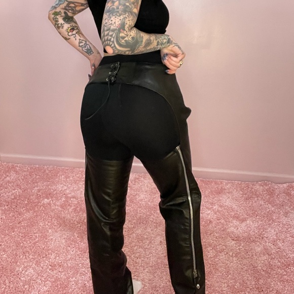 Pants & Jumpsuits | Vintage Early 200s Xelement Leather Motorcycle ...